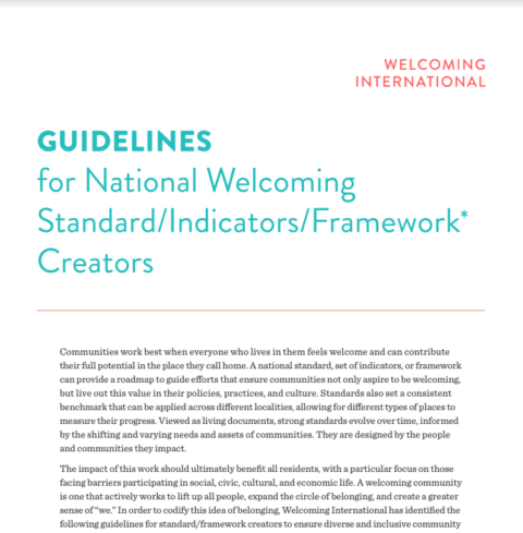 Welcoming International Guidelines for Standards/Indicators/Frameworks ...